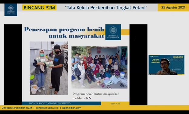 DR. TARYONO DALAM BINCANG P2M “TATA KELOLA PERBENIHAN TINGKAT PETANI ...