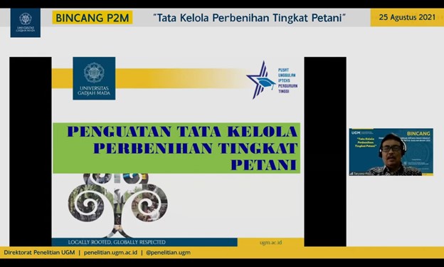 DR. TARYONO DALAM BINCANG P2M “TATA KELOLA PERBENIHAN TINGKAT PETANI ...