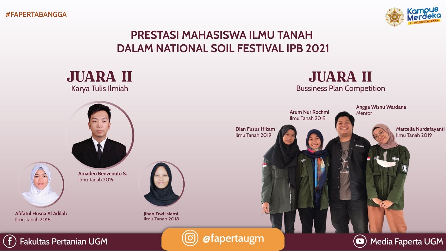 PRESTASI MAHASISWA ILMU TANAH DALAM NATIONAL SOIL FESTIVAL IPB 2021 ...