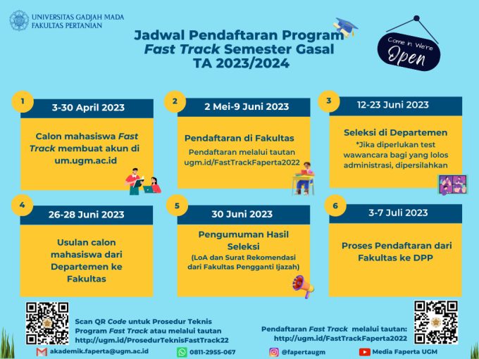 Program Fastrack – Fakultas Pertanian