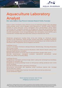 Lowongan kerja – Aqua Pharma – Aquaculture Laboratory Analyst ...