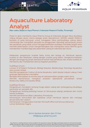 Lowongan kerja – Aqua Pharma – Aquaculture Laboratory Analyst ...