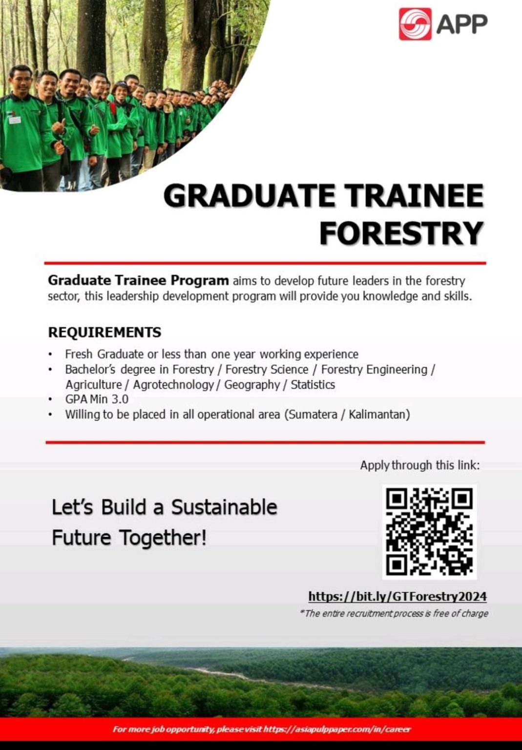 Lowongan Kerja Graduate Trainee Forestry Fakultas Pertanian