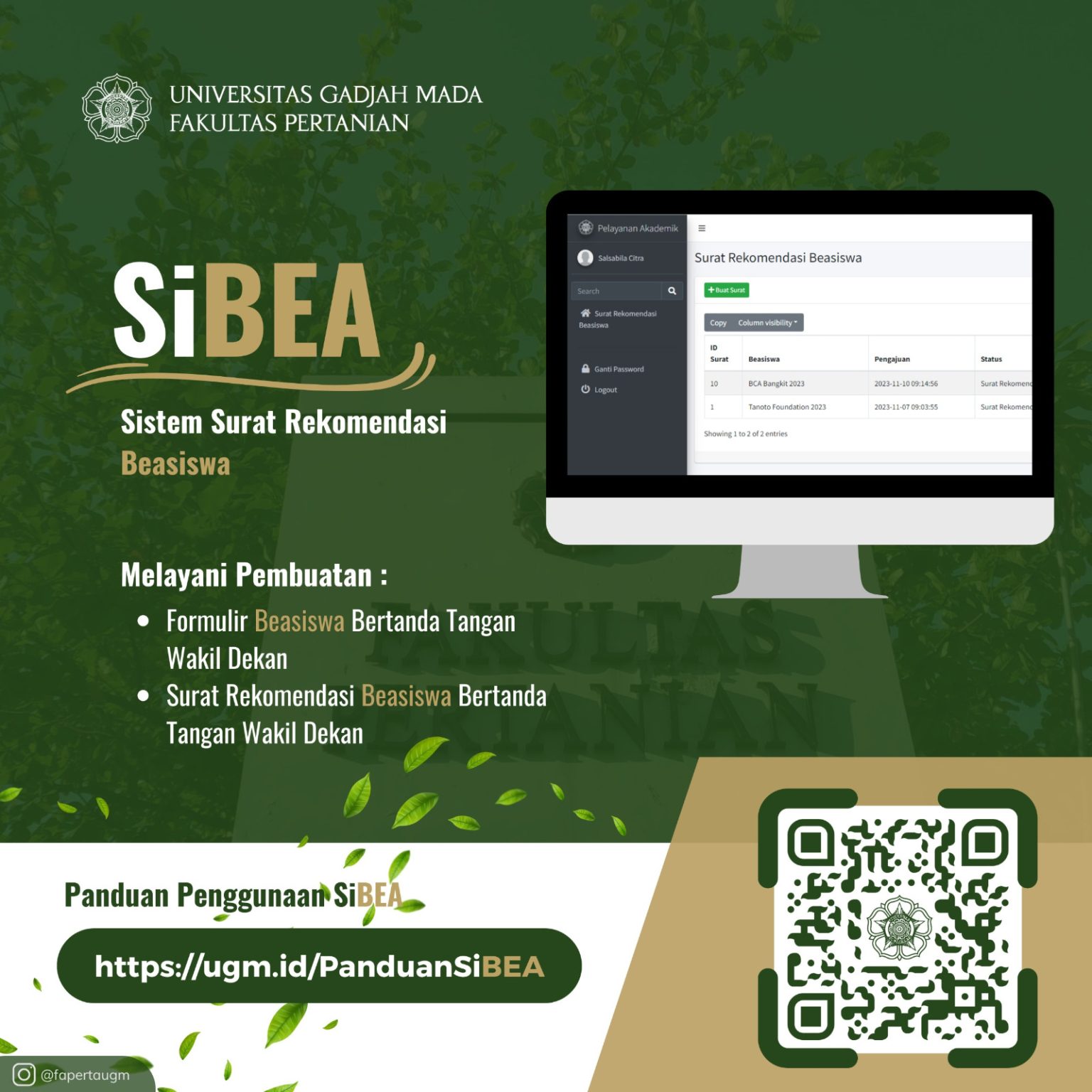 Fakultas Pertanian UGM Luncurkan Sistem Pengajuan Beasiswa (Sibea) Untuk Meningkatkan Layanan ...