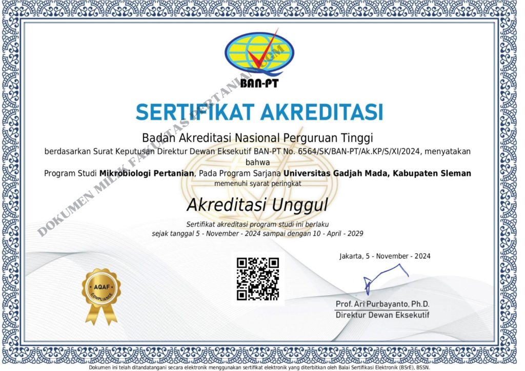 Komitmen Pendidikan Berkualitas, Program Studi Mikrobiologi Pertanian Raih Akreditasi Unggul ...